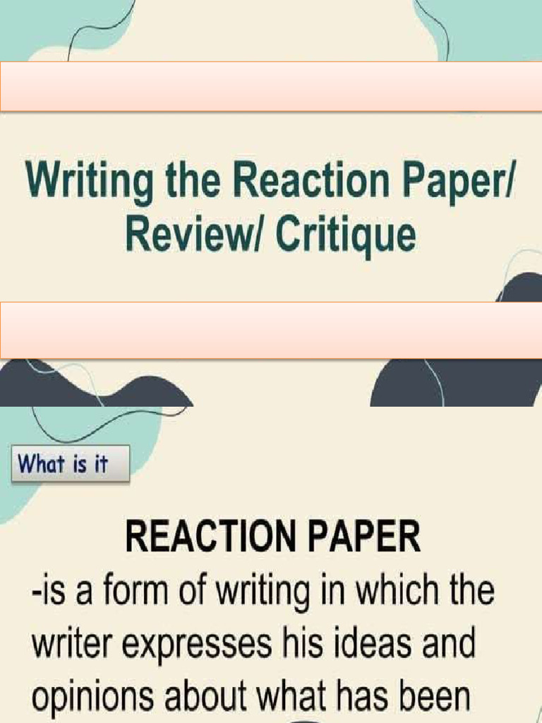 4 Reaction Paper | PDF