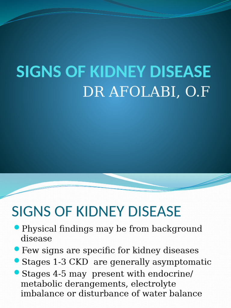 Signs of Kidney Disease | PDF