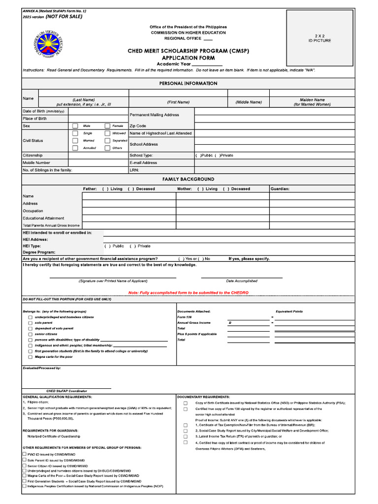 CMSP Application Form 2025 | PDF