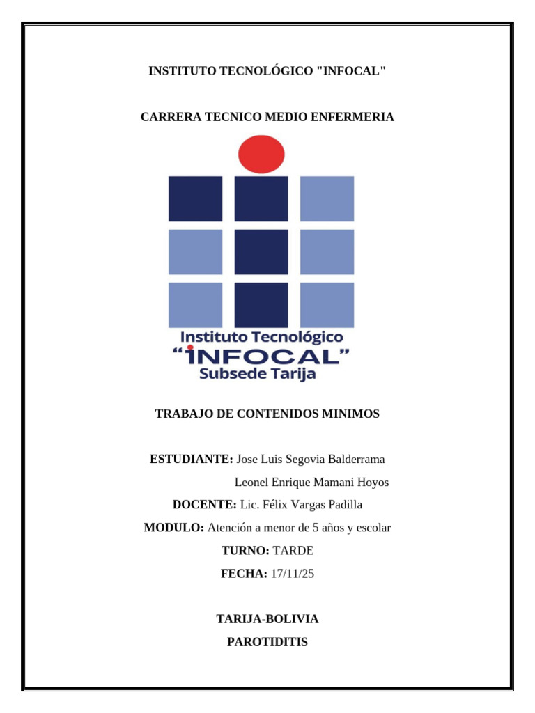 PAROTIDITIS Contenido | PDF | Virus de la Influenza A Subtipo H1 N1 ...