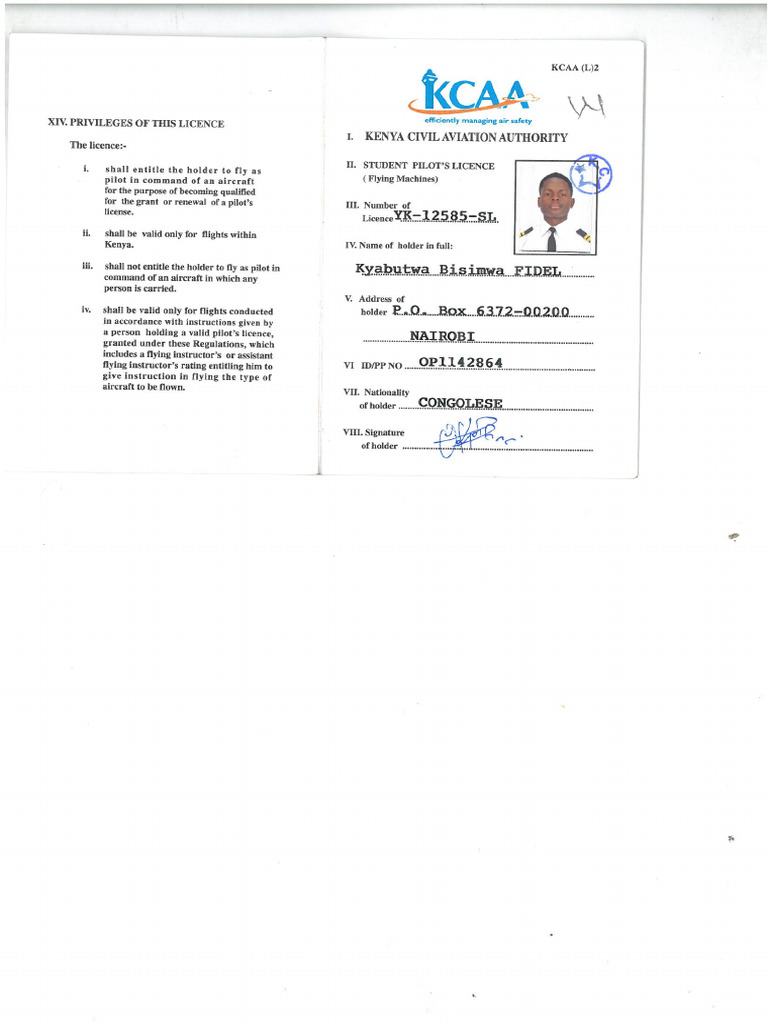 Student Pilot License | PDF