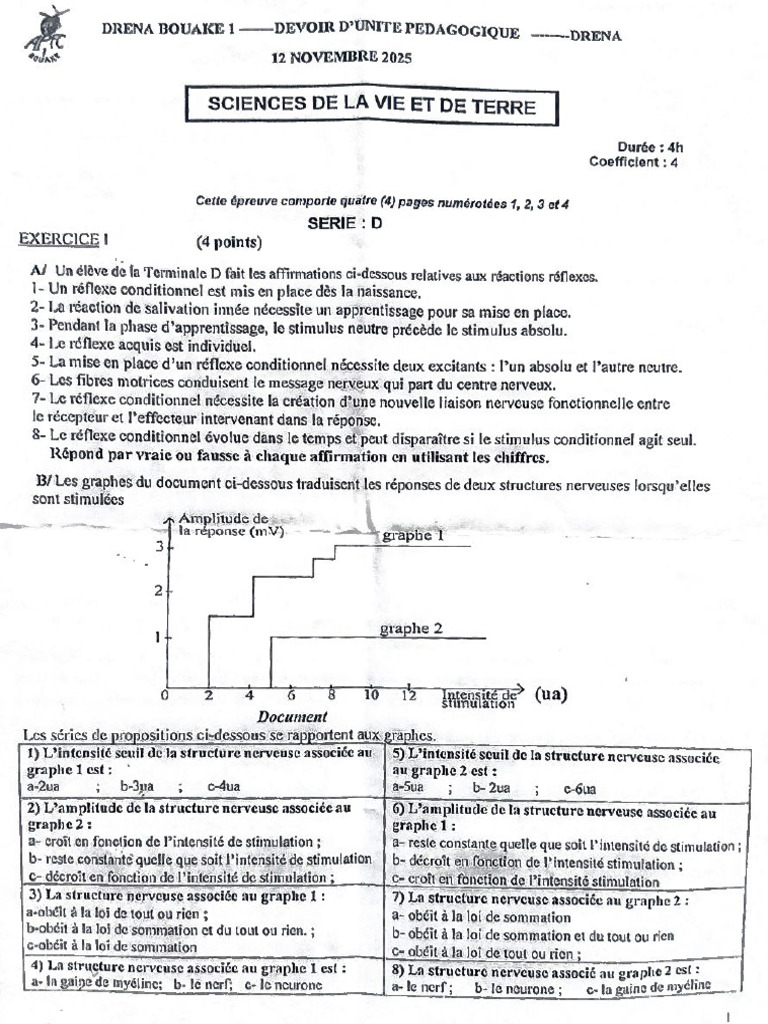 Devoir Up SVT 20226 | PDF