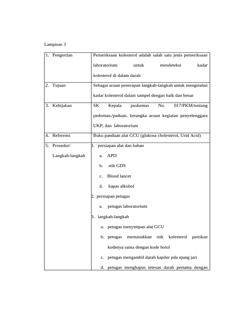 SOP Trigliserida | PDF