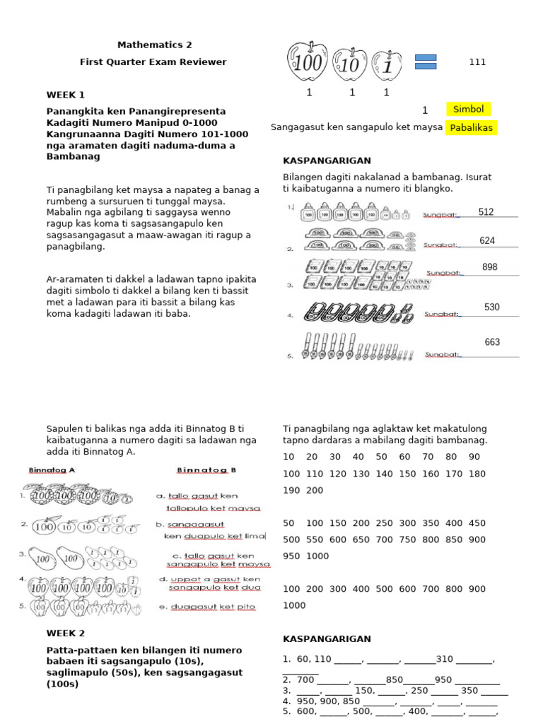 Mathematics 2 REVIEWER | PDF