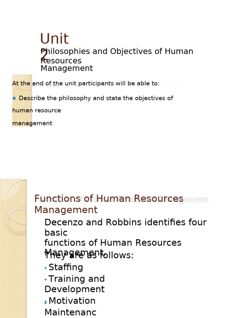 Introduction to Human Resources Unit 2 | PDF | Human Resource ...