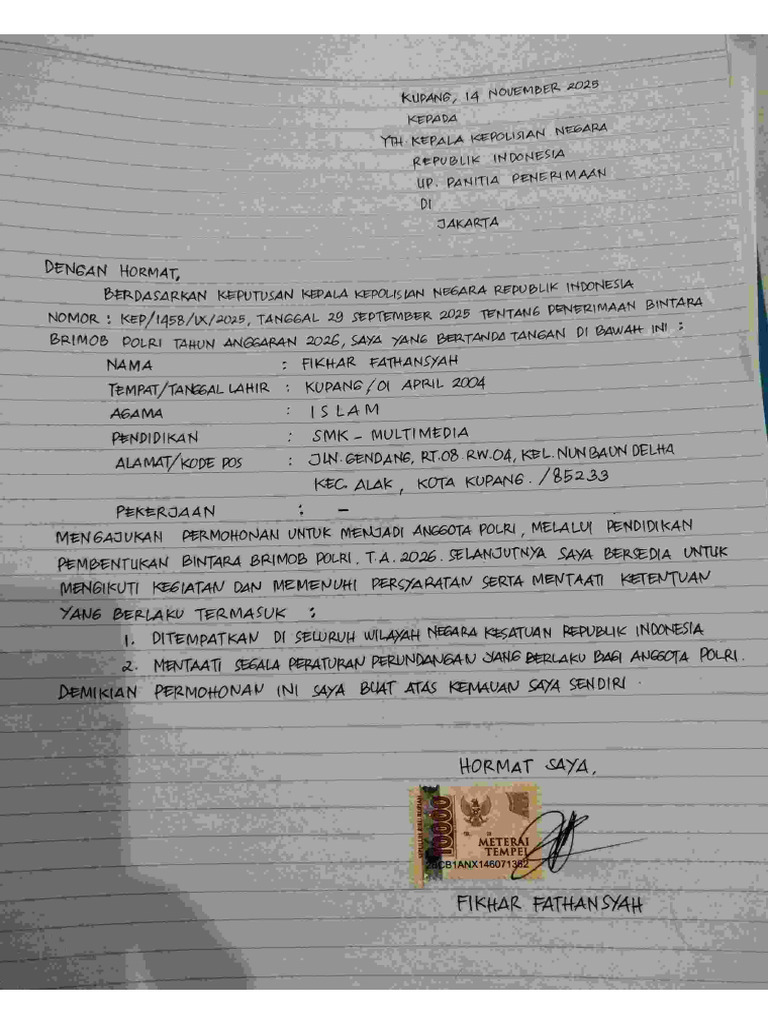 Berkas Tes Polri | PDF