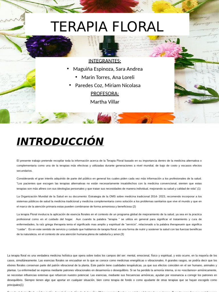 Terapia Floral - PPT Final | PDF | Remedios florales de Bach | Terapia