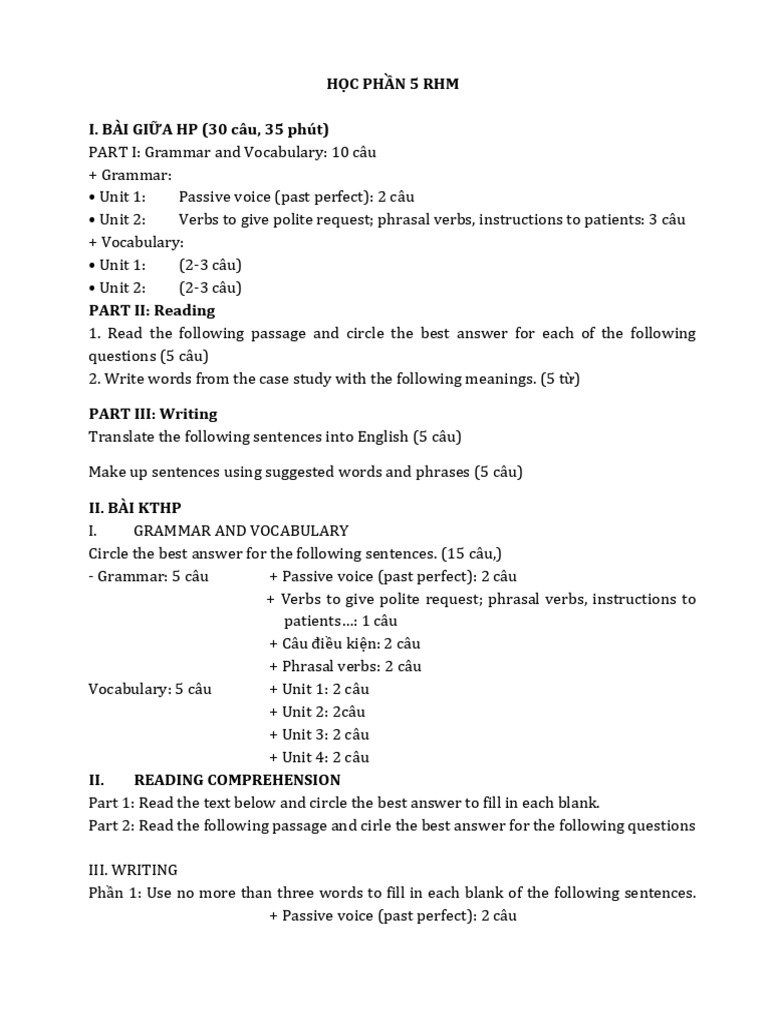 Định Dạng Đề Anh 5_rhm | PDF