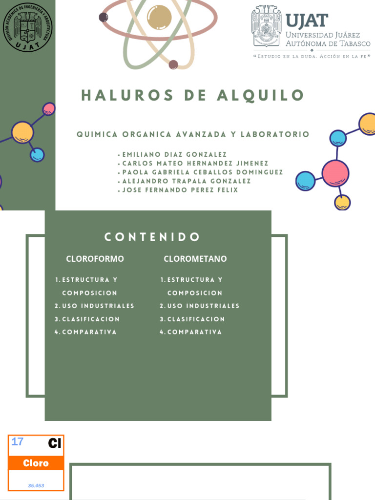 Halogenuros de Alquilo: Estructura y Usos | PDF | Cloro | Cloroformo