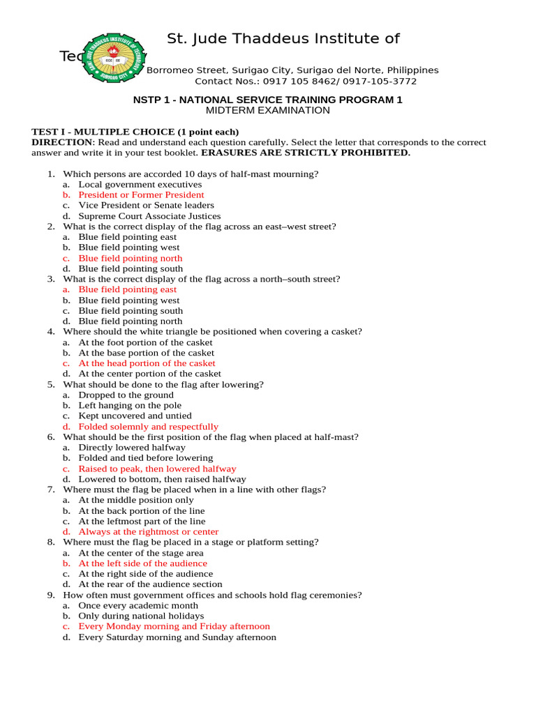NSTP 1 Midterm Exam | PDF | Common Law | Criminal Justice