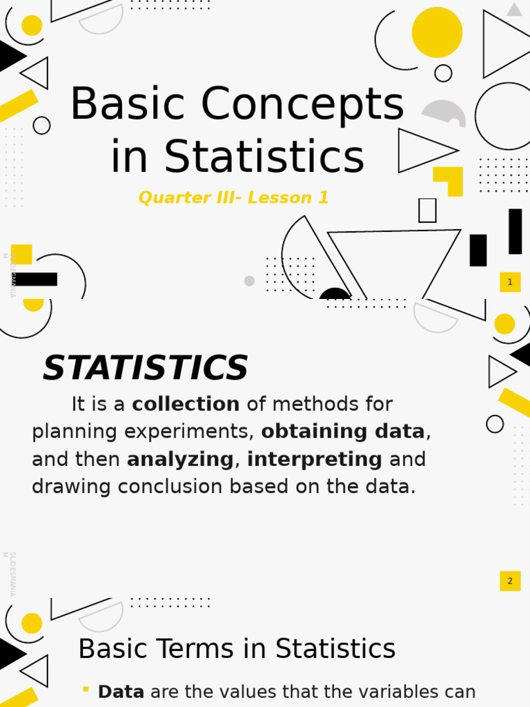Q3 Lesson 1 and 2 Basic Concepts in Statistics | PDF | Level Of ...