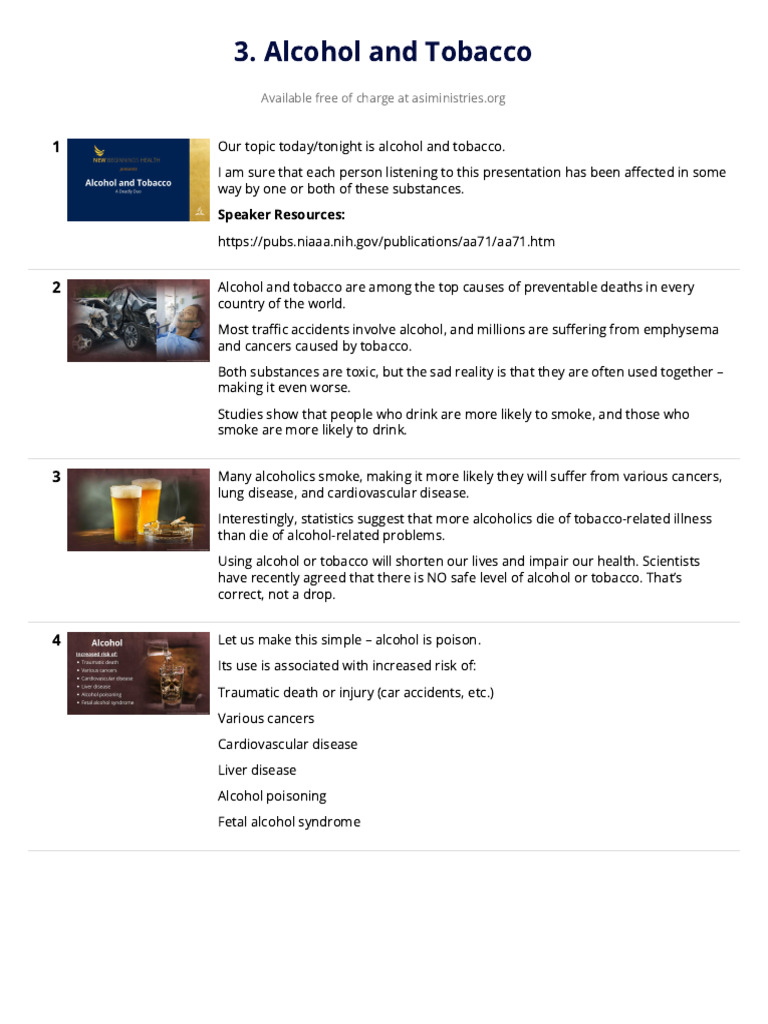 3 Alcohol and Tobacco | PDF | Cancer | Cardiovascular Diseases