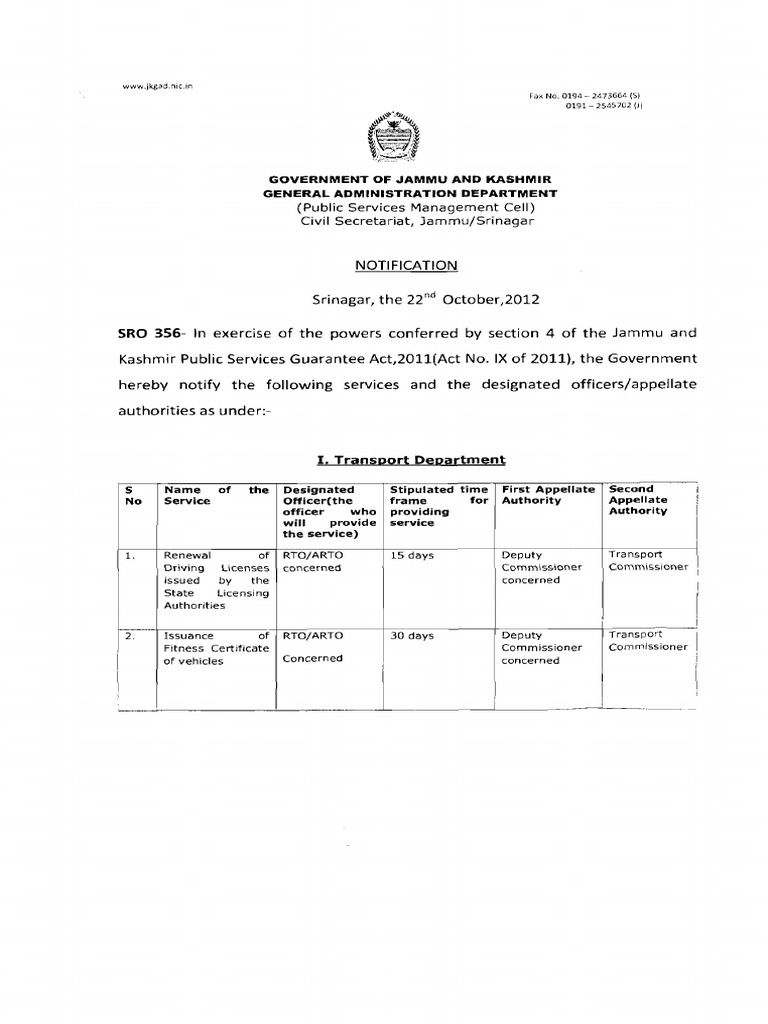 Sro 356 Gad | PDF | Government