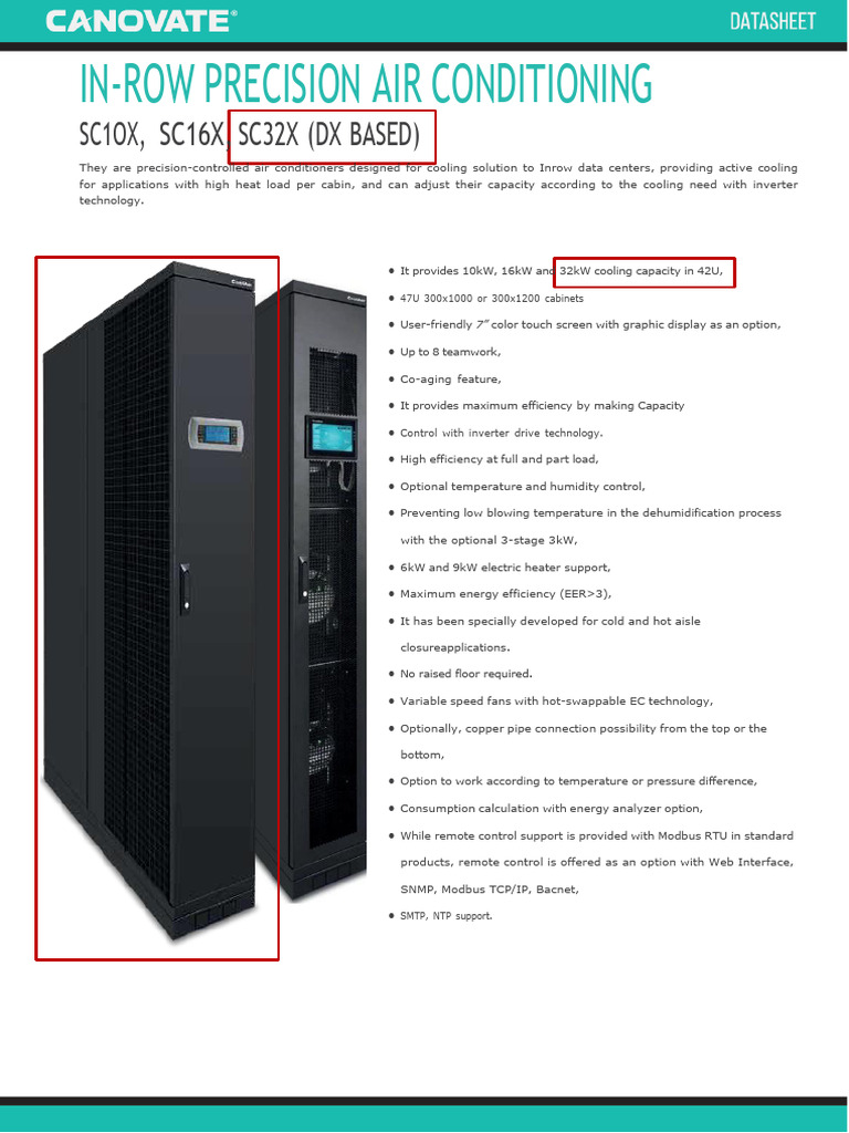 In-Row Precision Air Conditioning Units | PDF | Air Conditioning | Watt
