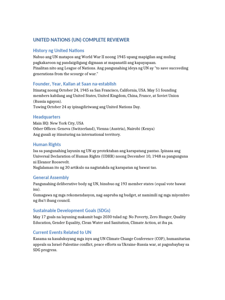 UN Complete Reviewer With UDHR | PDF