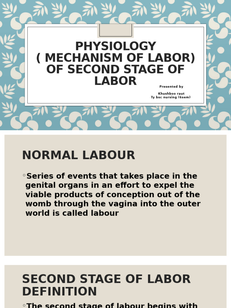 Mechanism of Second Stage Labor | PDF | Childbirth | Pelvis