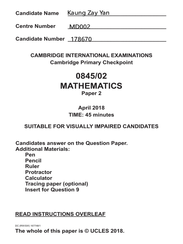Math Pass Paper | PDF
