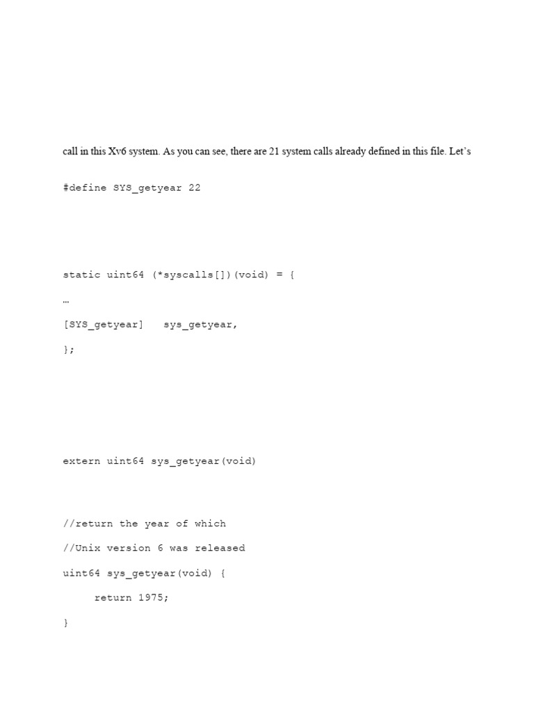 How To Add A New System Call | PDF | Pointer (Computer Programming ...