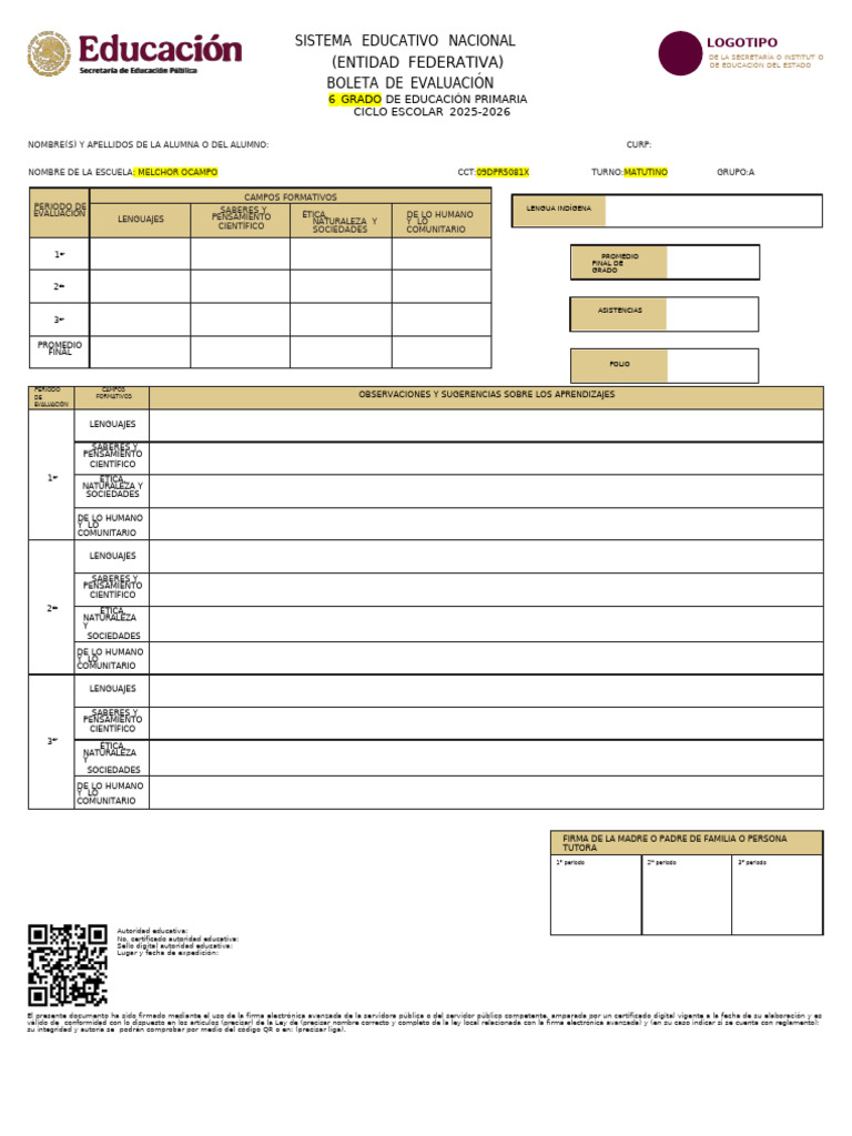 Boletas Editables 2025-2026 | PDF | Aprendizaje