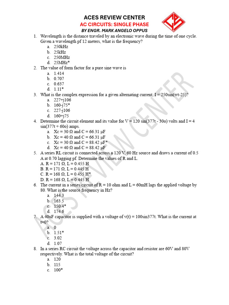 Ac Circuits Single Phase | PDF | Inductor | Electrical Impedance