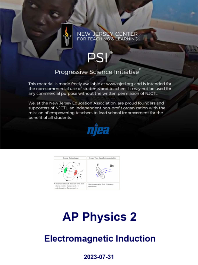 AP Phys2 Electromagnetic Induction Presentation 2023-10-01 | PDF ...