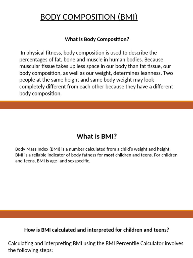 Understanding Body Composition and BMI | PDF