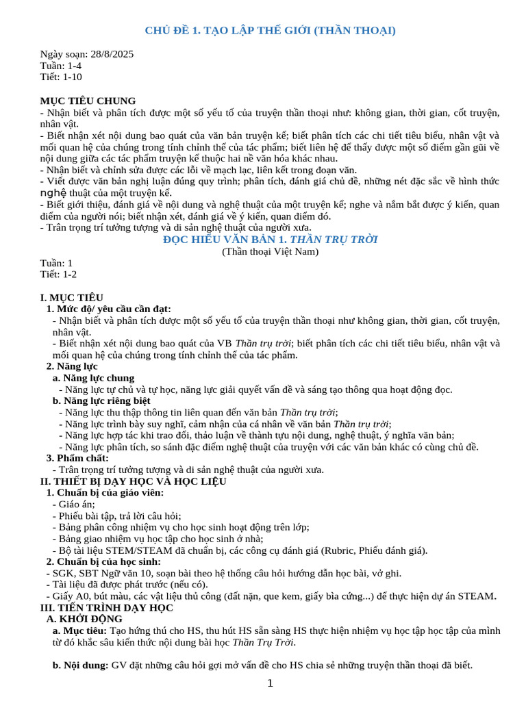 Chu de 1 - Tao Lap The Gioi | PDF
