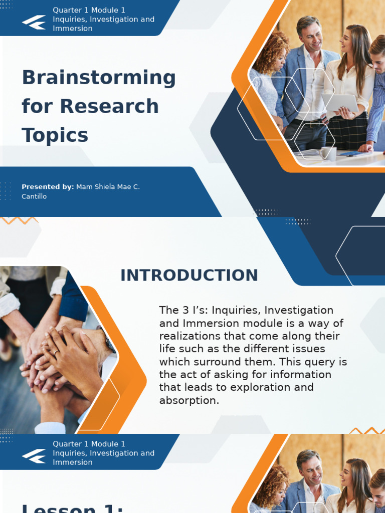 III LESSON 1 NATURE OF INQUIRY (Inquiries, Investigations and Immersion) | PDF | Learning ...