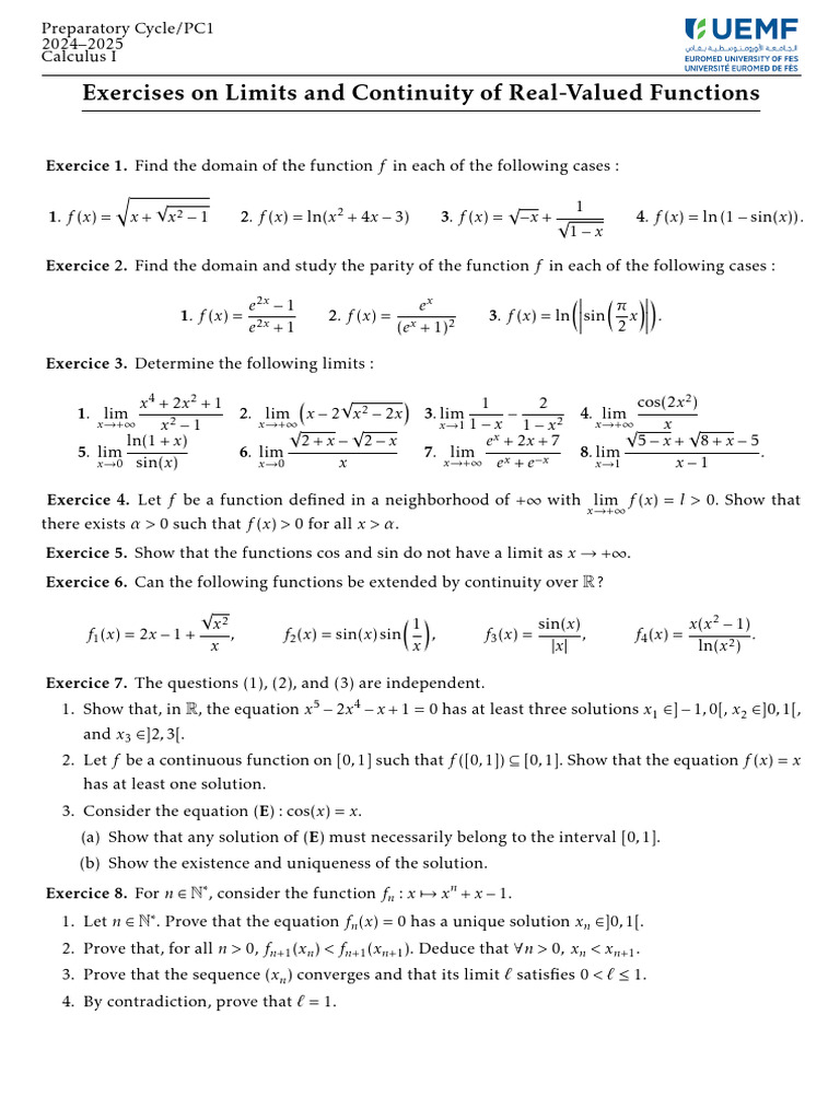 TD2_Euromed_2024_2025-1 (1) | PDF | Mathematical Analysis | Chess Theory