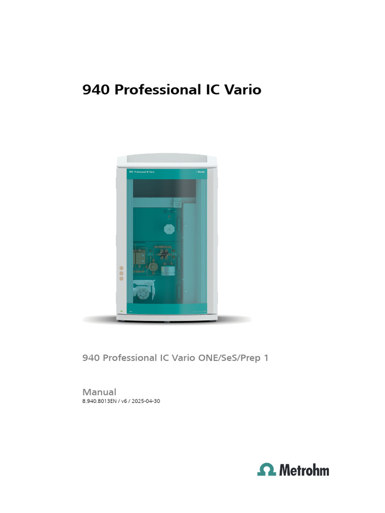 940 Professional Ic Vario One/Ses/Prep 1 | PDF | Instrumentation | Pump