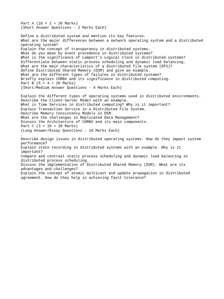 Distributed System Sample Paperf | PDF