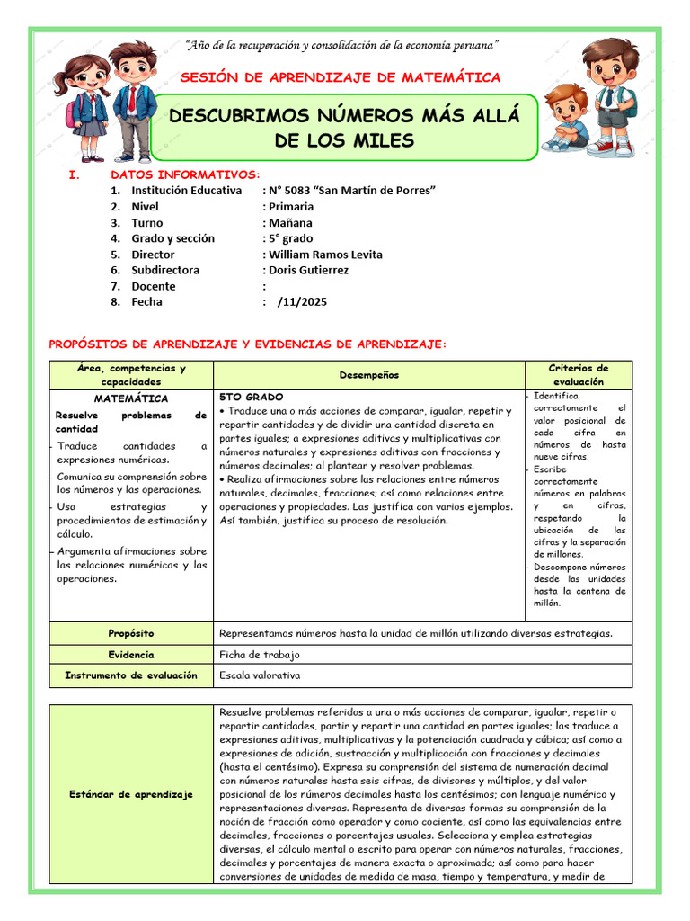 Mat-Descubrimos Números Más Allá de Los Miles | PDF | Decimal | Teoría ...