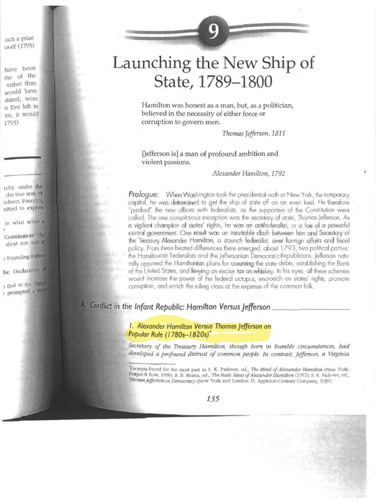 Hamilton vs. Jefferson Excerpts | PDF