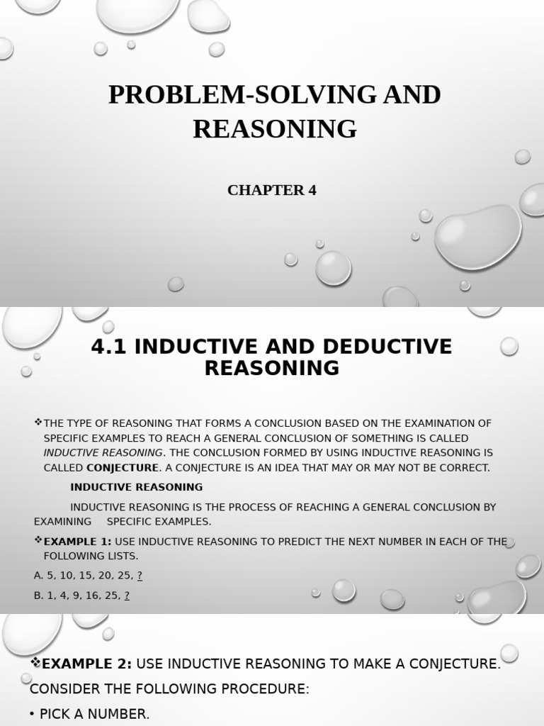 Lesson 4 Problem Solving and Reasoning | PDF | Inductive Reasoning | Reason