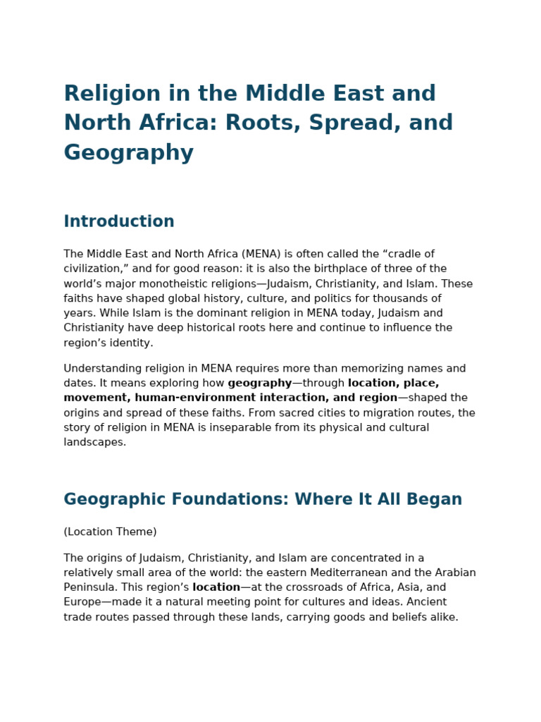 Religion+in+MENA | PDF | Pilgrimage | Middle East