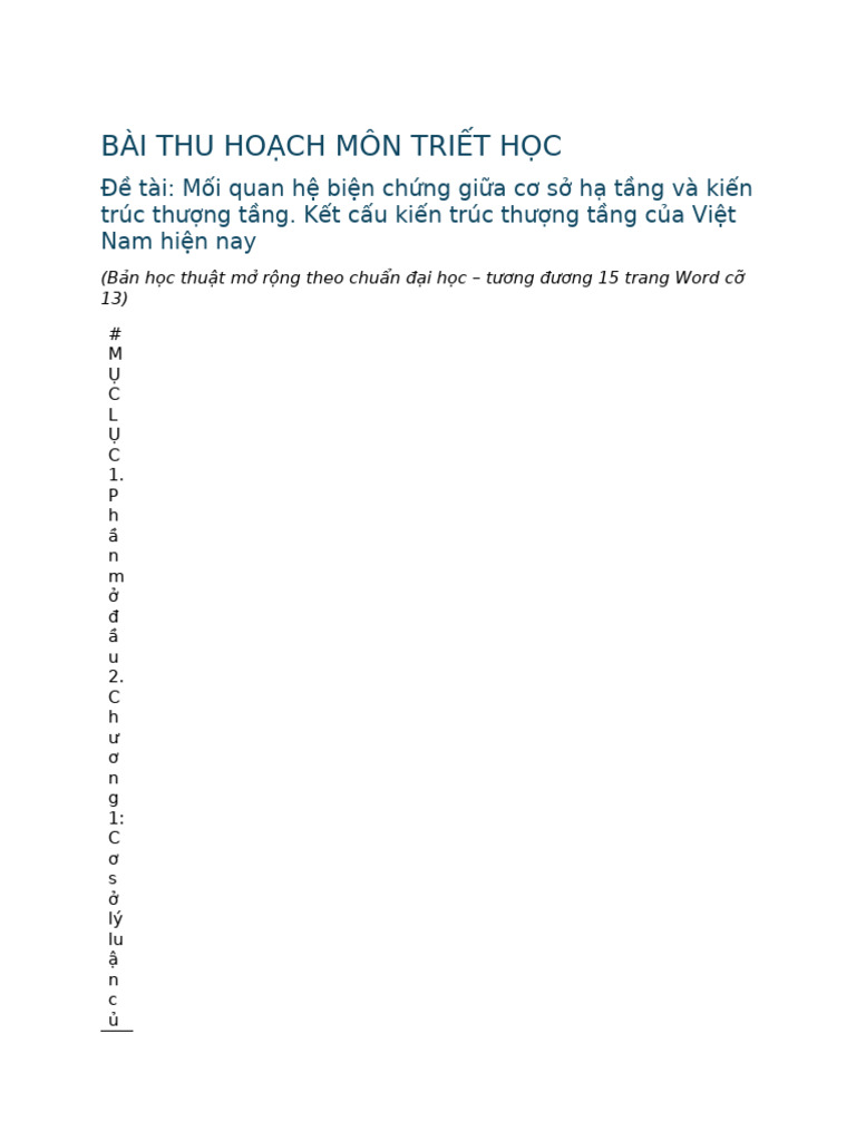 Bai Thu Hoach Triet | PDF