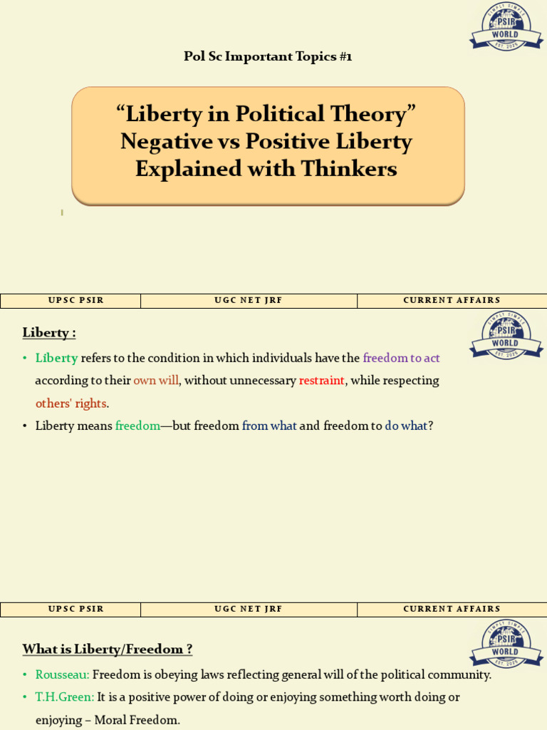 Understanding Negative and Positive Liberty | PDF | Liberty | Liberalism