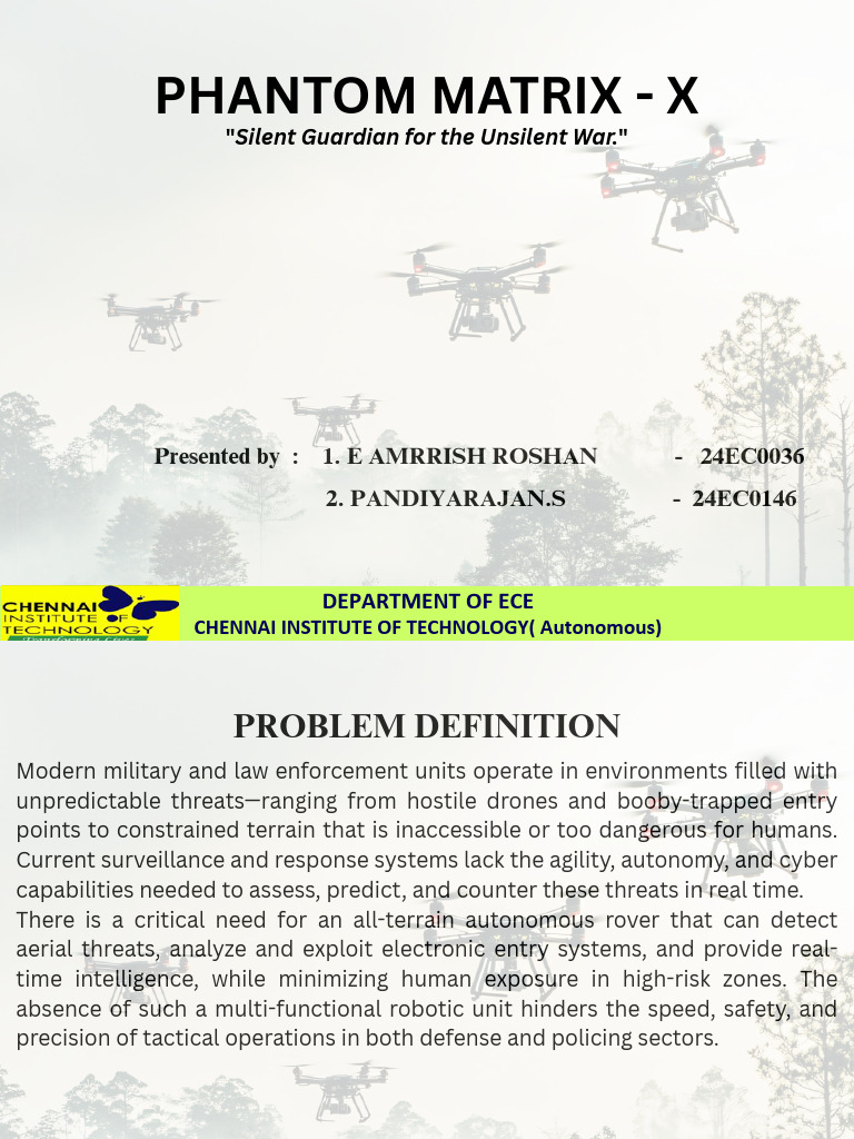 Autonomous Defense Rover: Phantom Matrix X | PDF | Unmanned Aerial ...