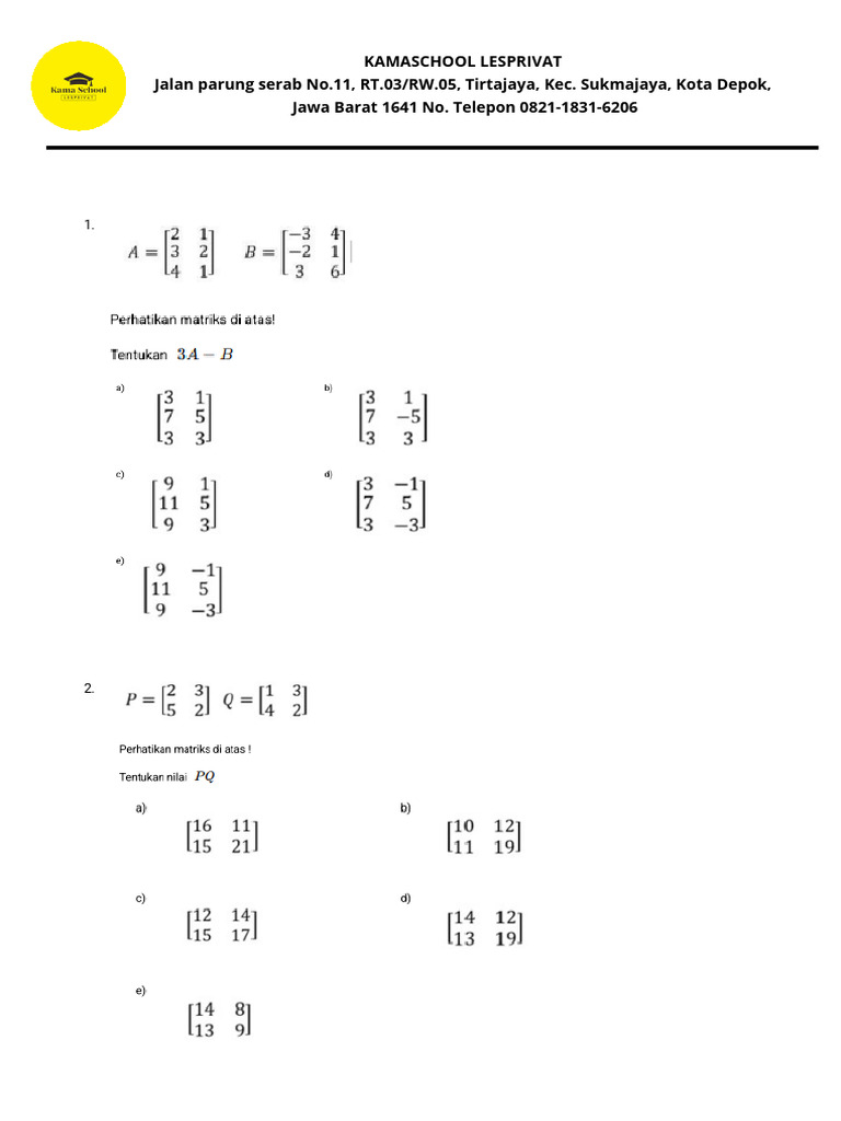Soal Invers & Matriks | PDF