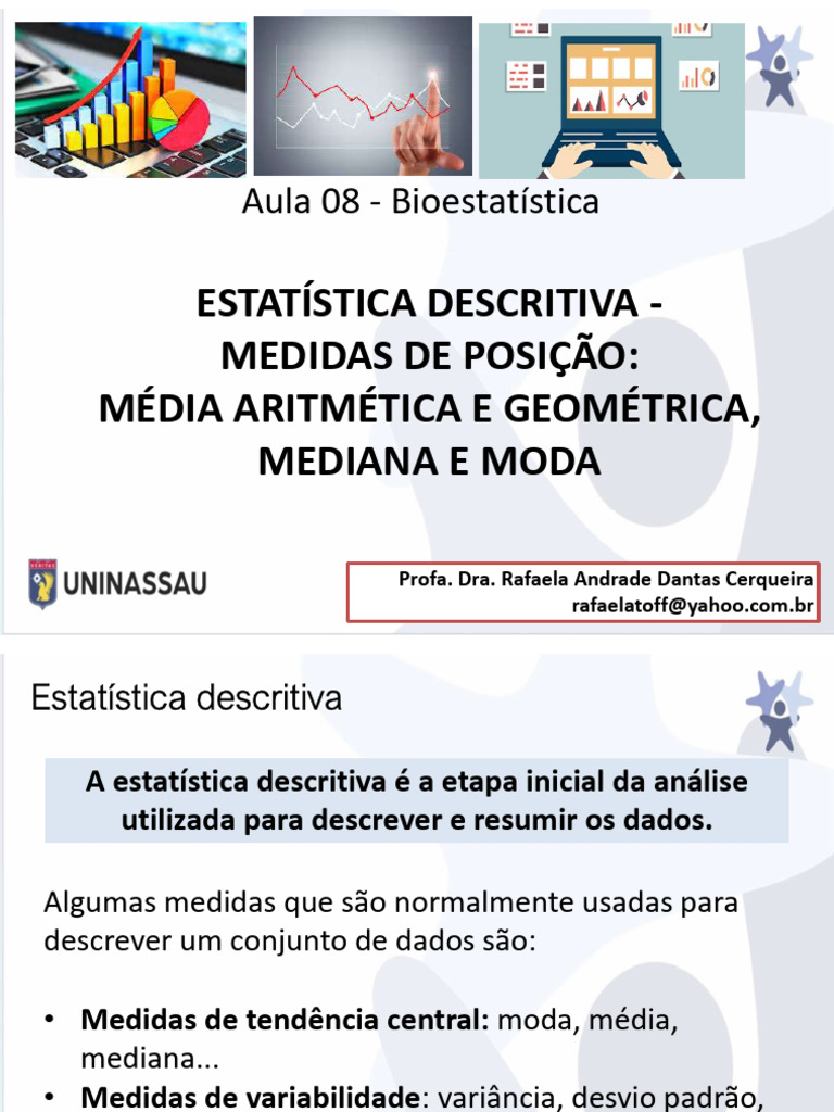 Estatística Descritiva: Média, Mediana e Moda | PDF | Modo (Estatística ...