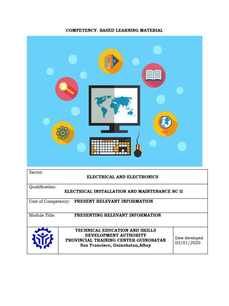 Basic 6. CBLM Present Relevant Information | PDF | Evaluation | Statistics