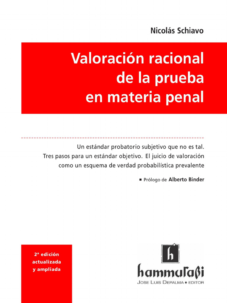 Valoracion Racional de La Prueb - Nicolas Schiavo | PDF