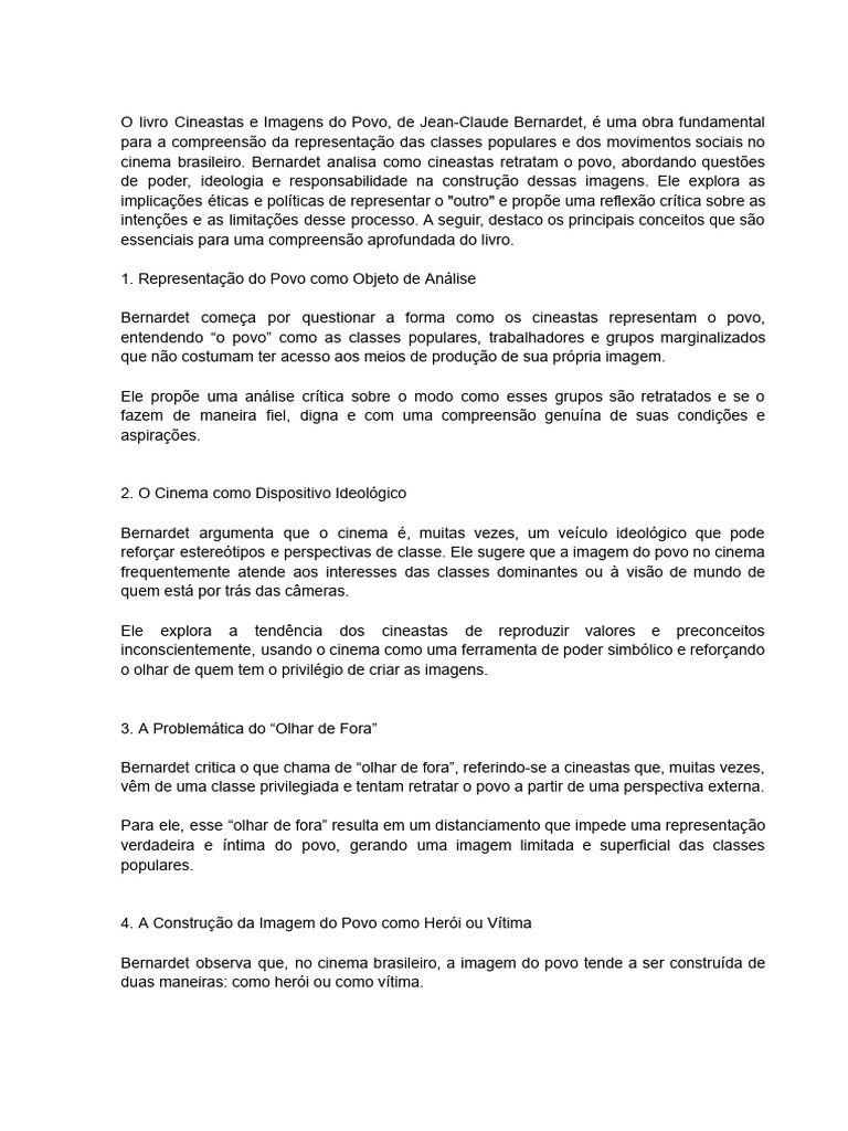 Bernardet - Cineastas e Imagens Do Povo | PDF | Ideologias | Empatia