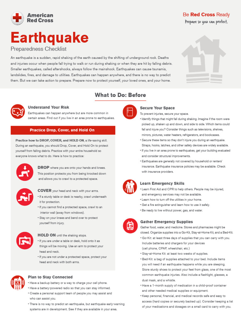 Earthquake Preparedness Checklist | PDF | Earthquakes