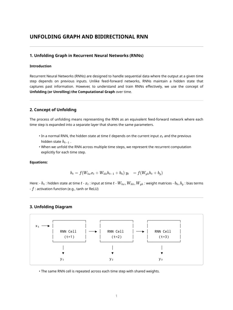 Unfolding RNNs and Bidirectional RNNs | PDF | Algorithms | Cognitive ...
