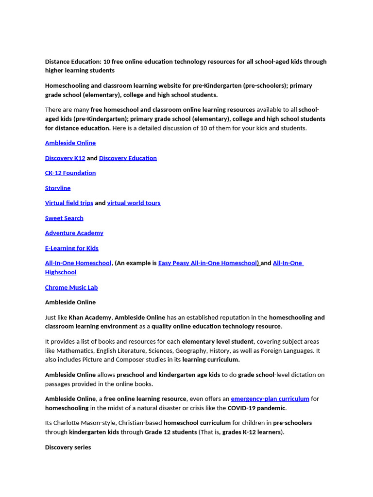 Distance Online Education | PDF | Educational Technology | Distance ...