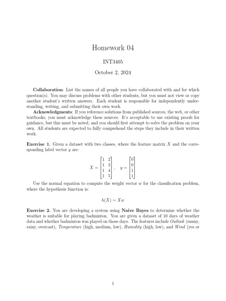 HW4___ML_2024 | PDF | Applied Mathematics | Statistical Analysis