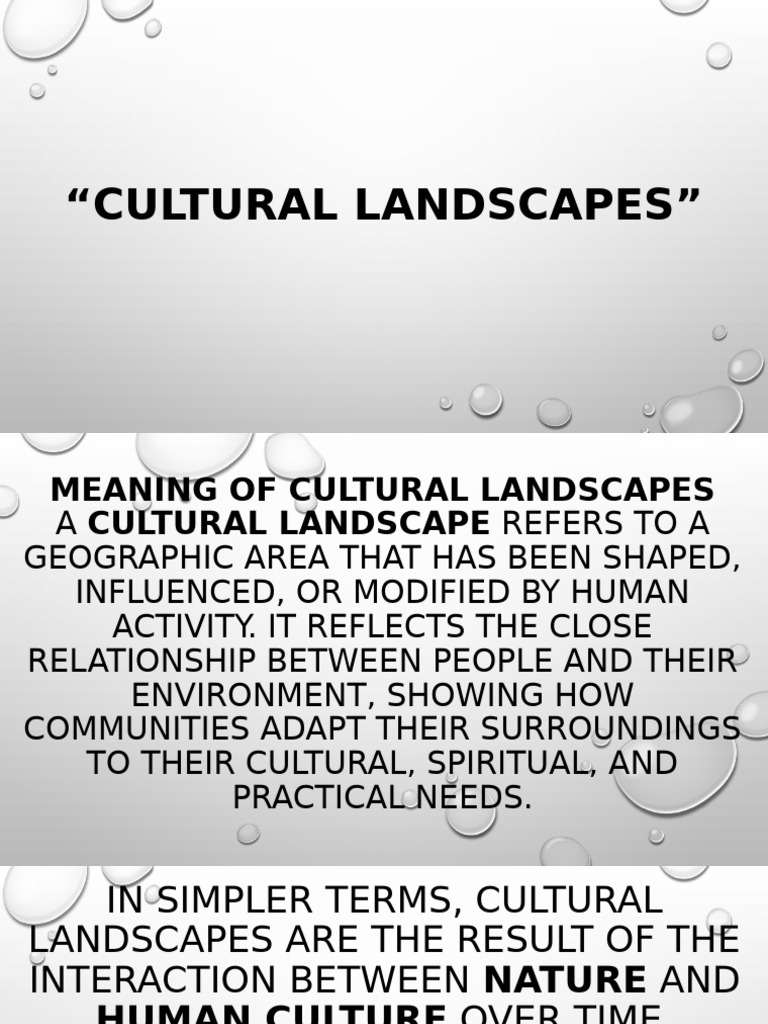 Cultural Landscapes | PDF | Landscape | Tourism