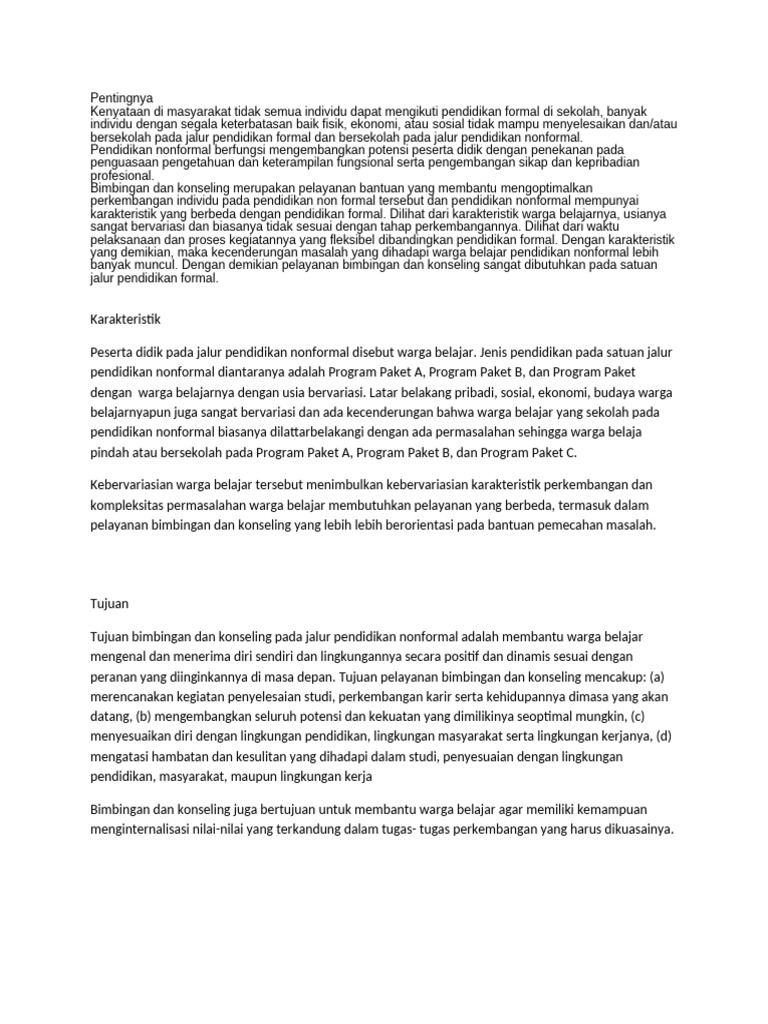 Pendidikan Nonformal | PDF
