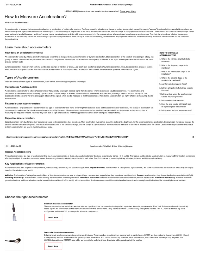Accelerometer - What Is It & How It Works - Omega | PDF | Accelerometer ...
